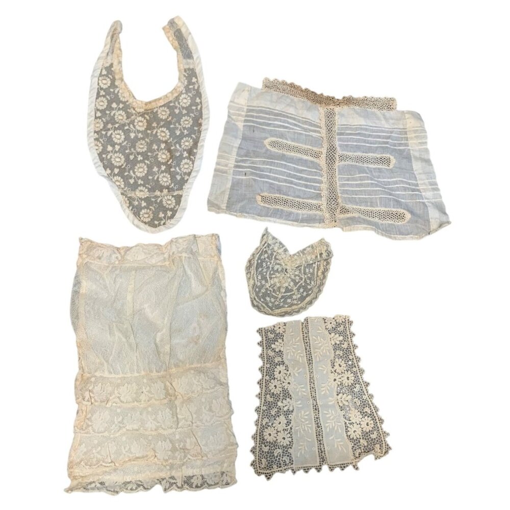 Victorian-Era Antique Lace Garments Set - Bibs Yokes … - Gem